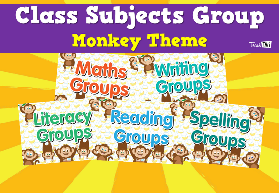 Class Subjects Group - Monkey Theme :: Teacher Resources and Classroom ...