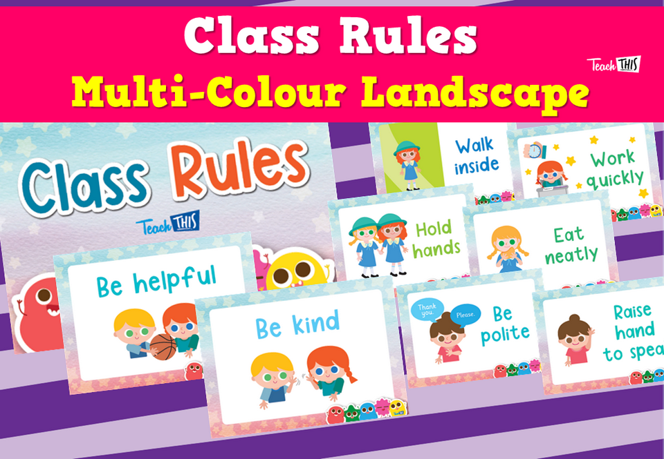 Class Rules - Multi-Colour Landscape :: Teacher Resources and Classroom ...