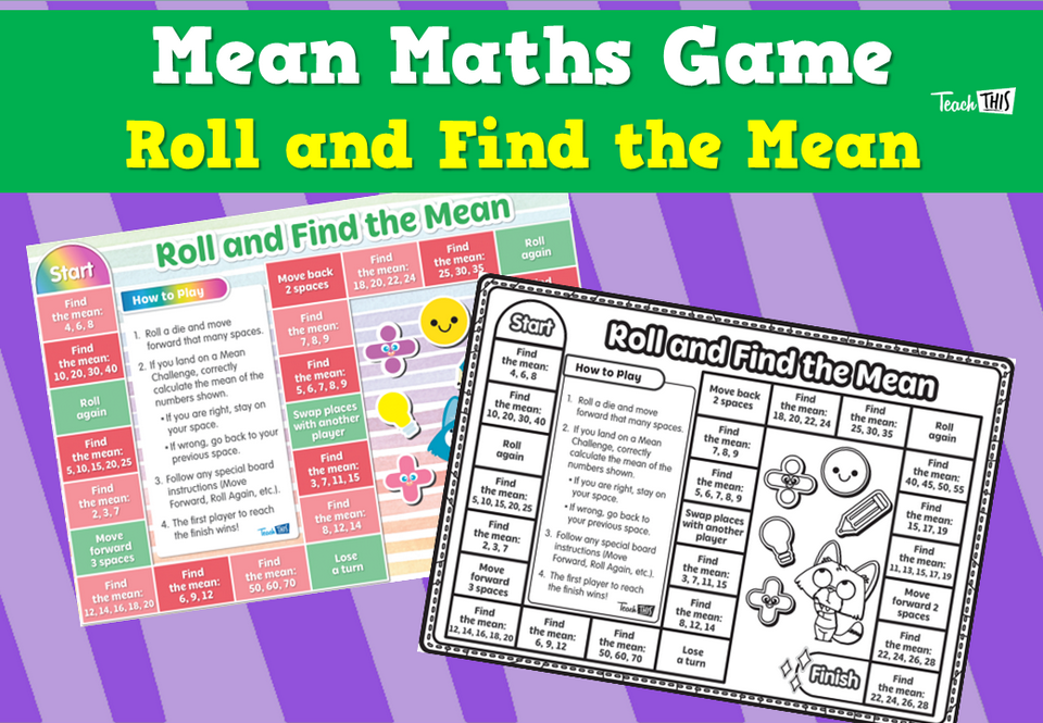 Mean Maths Game - Roll and Find the Mean :: Teacher Resources and ...
