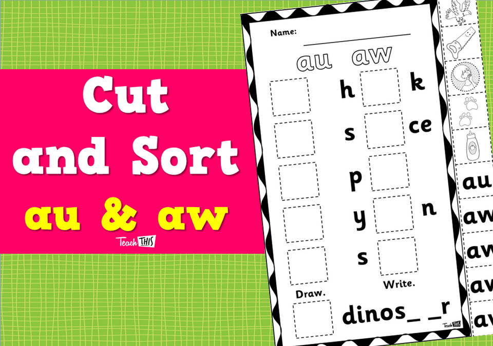 Cut and Sort - au & aw :: Teacher Resources and Classroom Games ...