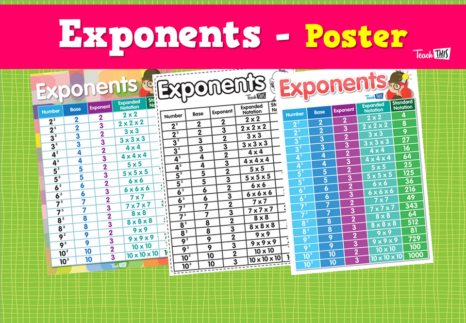 Exponents - Poster :: Teacher Resources and Classroom Games :: Teach This