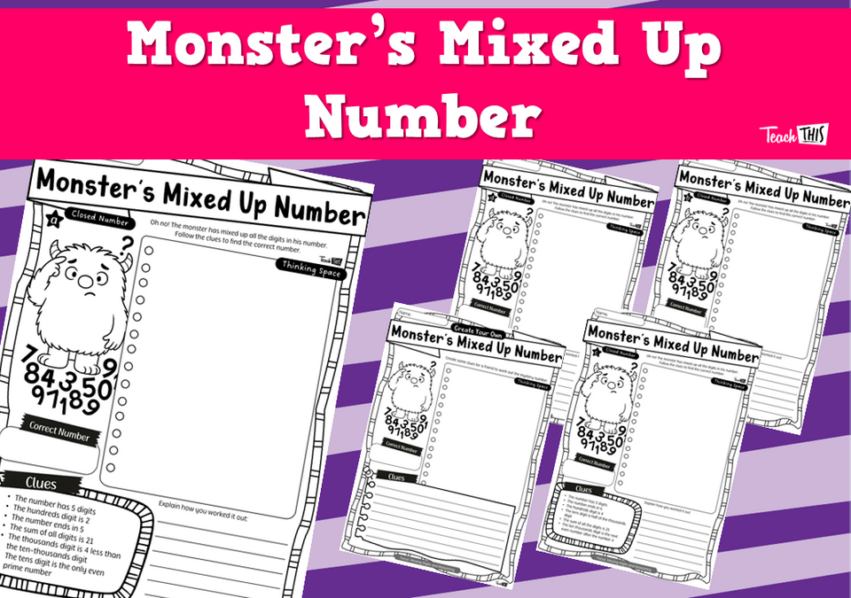 Monster’s Mixed Up Number :: Teacher Resources and Classroom Games ...