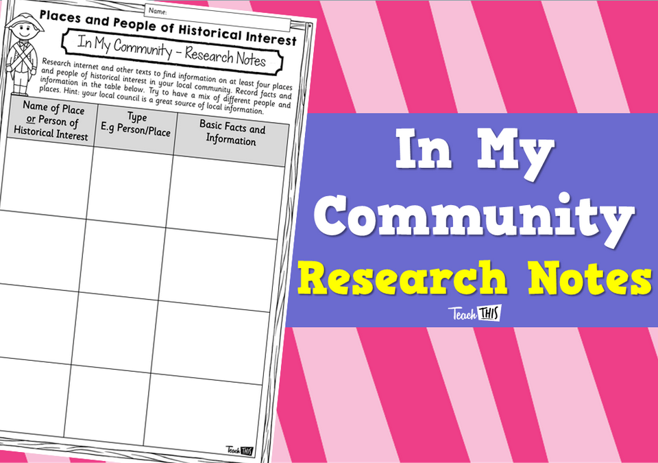In My community - Research Notes :: Teacher Resources and Classroom ...