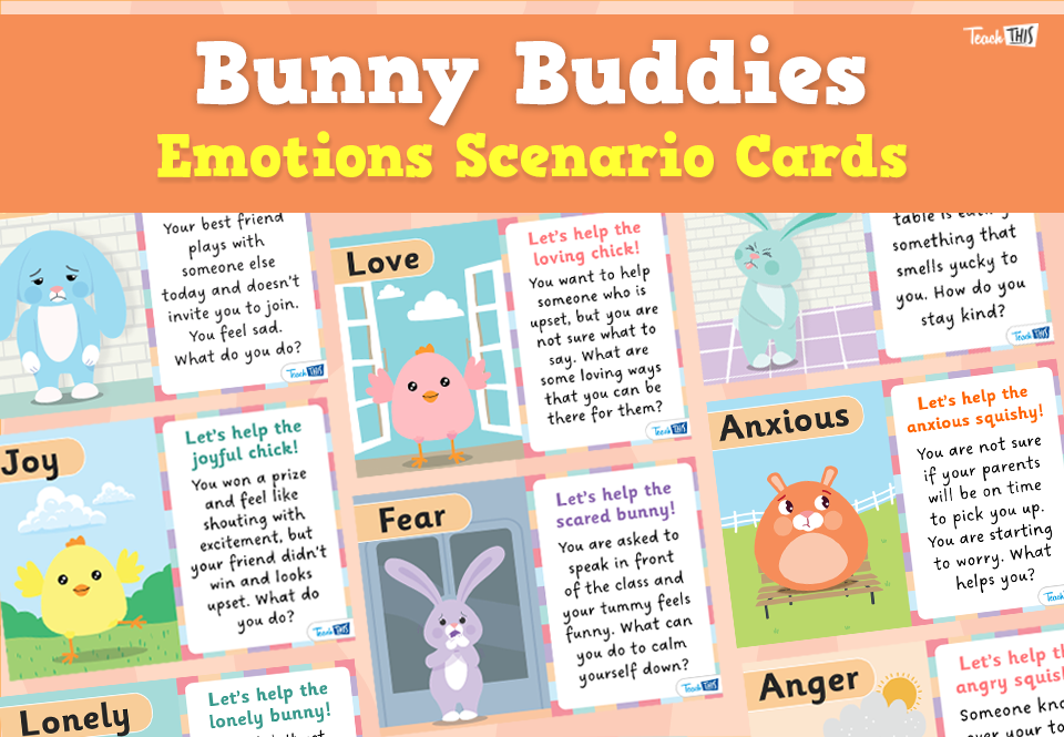 Buddy Bunnies - Emotions Scenario Cards :: Teacher Resources and ...
