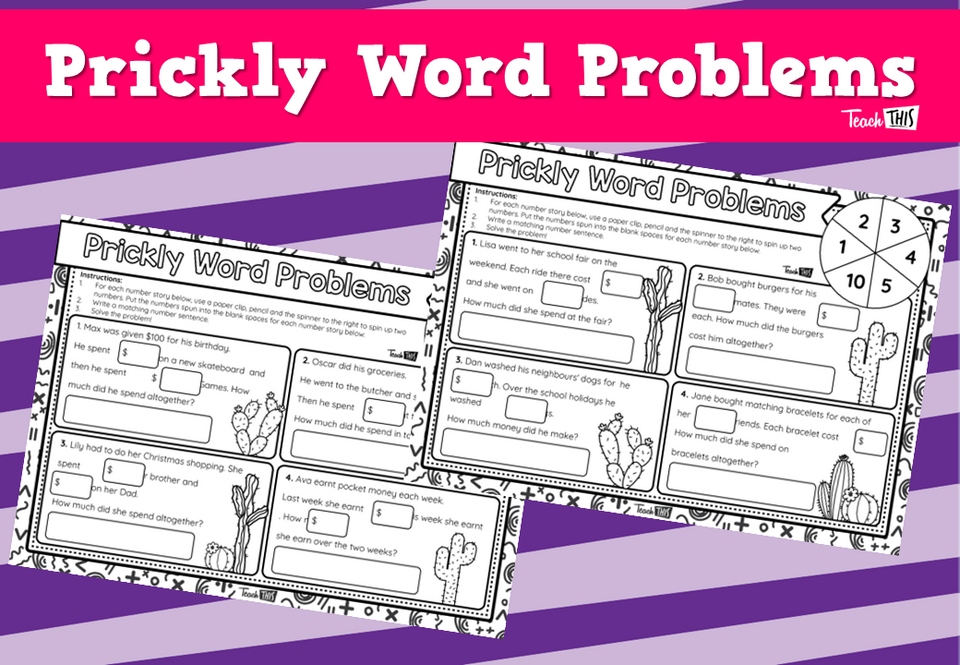 Prickly Word Problems with Money :: Teacher Resources and Classroom ...
