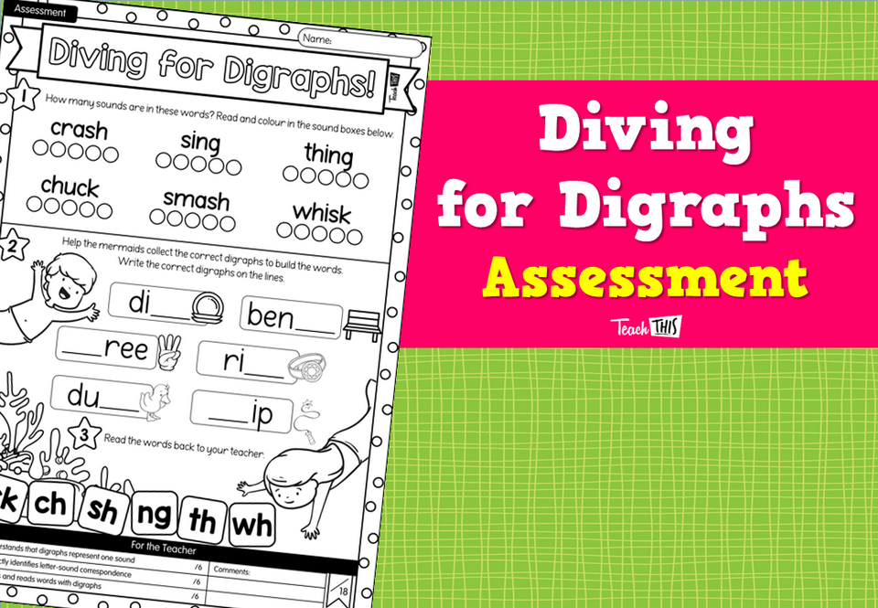 Diving for Digraphs Assessment :: Teacher Resources and Classroom Games ...