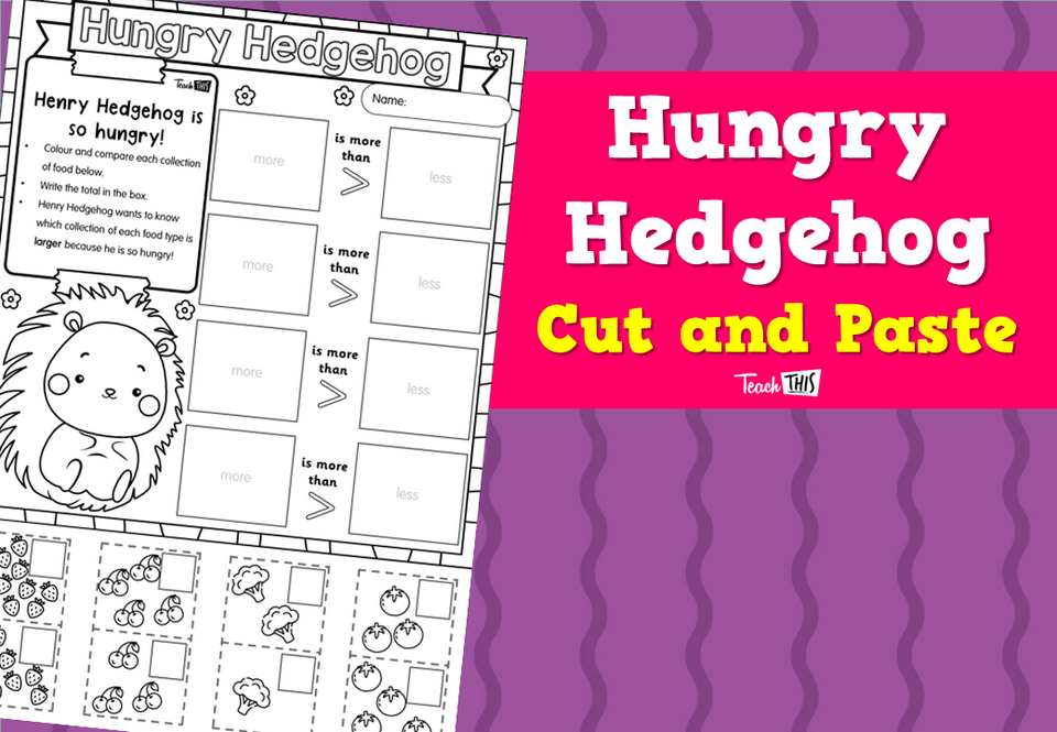 Hungry Hedgehog Cut and Paste :: Teacher Resources and Classroom Games ...