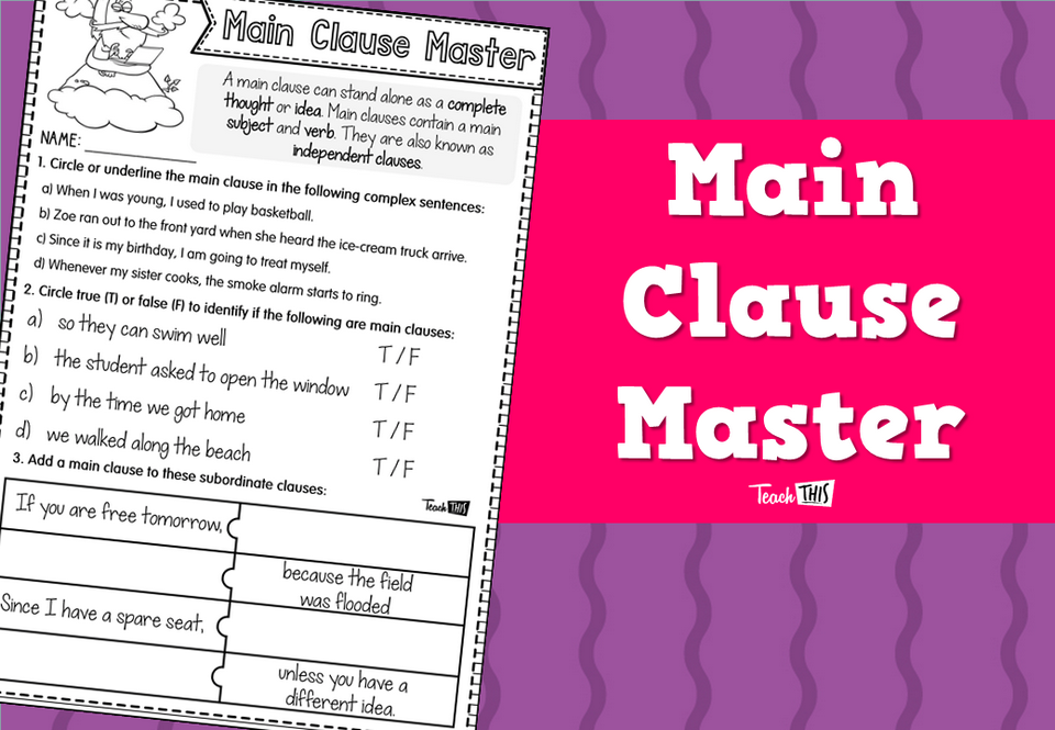 Main Clause Master :: Teacher Resources and Classroom Games :: Teach This