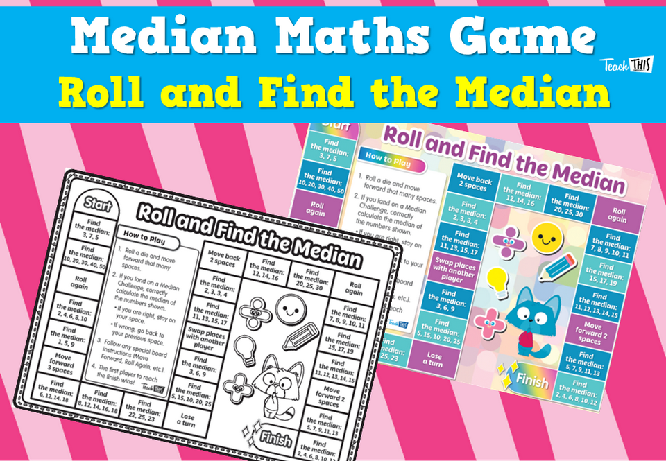 Median Maths Game - Roll and Find the Median :: Teacher Resources and ...