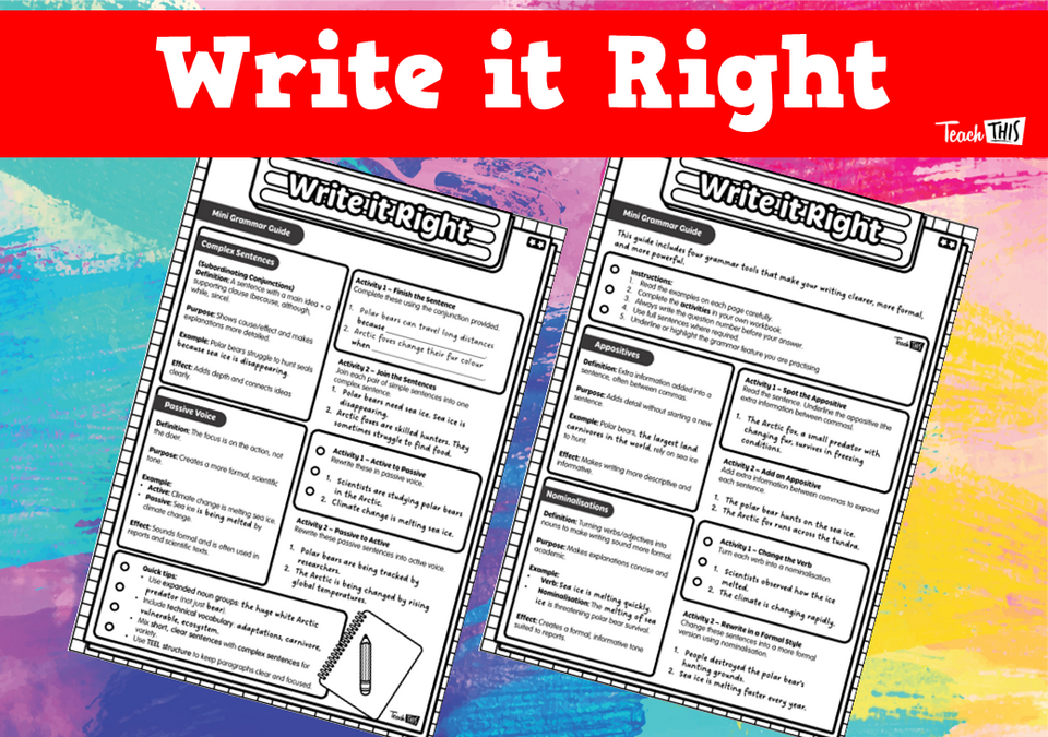 Write it Right :: Teacher Resources and Classroom Games :: Teach This