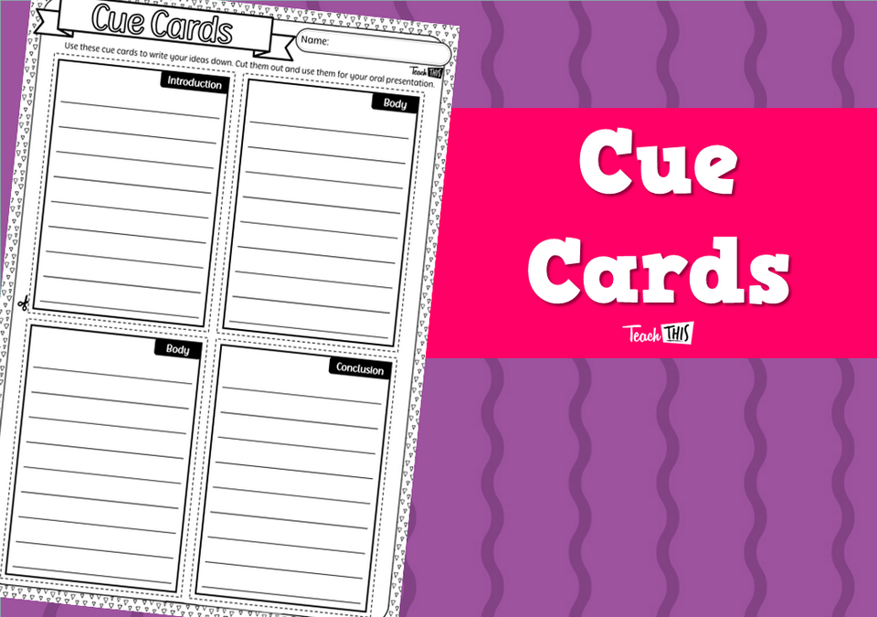 Cue Cards :: Teacher Resources and Classroom Games :: Teach This