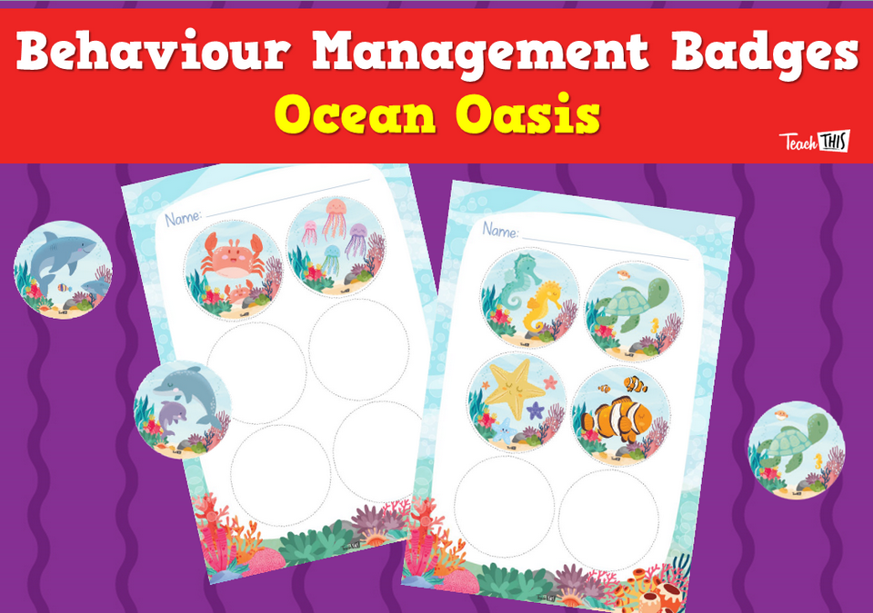 Behaviour Management Badges - Ocean Oasis :: Teacher Resources and ...