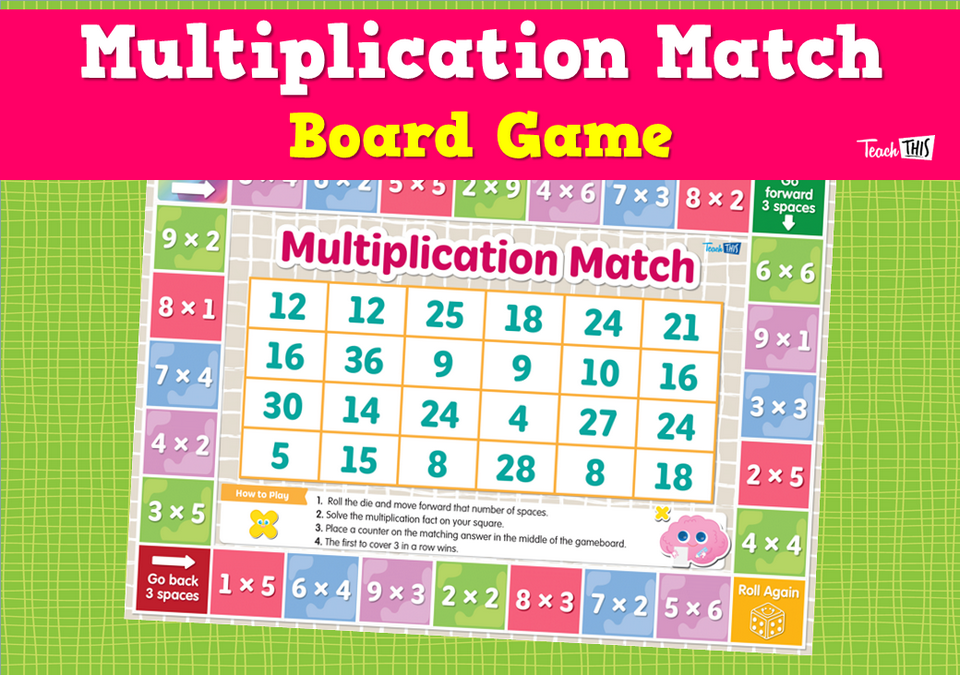 Multiplication Match - Board Game :: Teacher Resources and Classroom ...