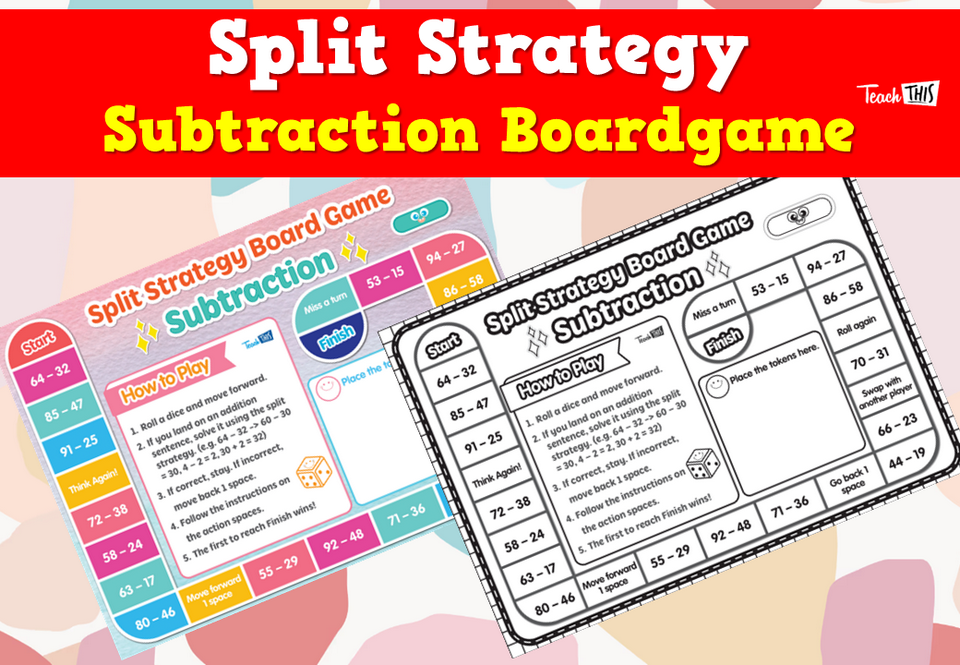 Split Strategy - Subtraction Boardgame :: Teacher Resources and ...