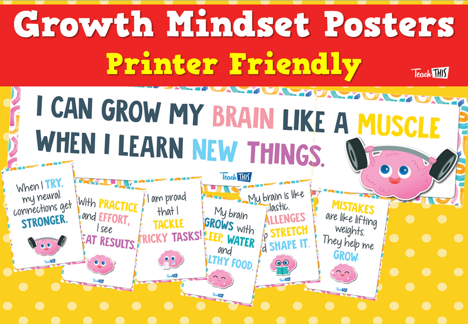 Growth Mindset Posters (Printer Friendly) :: Teacher Resources and ...