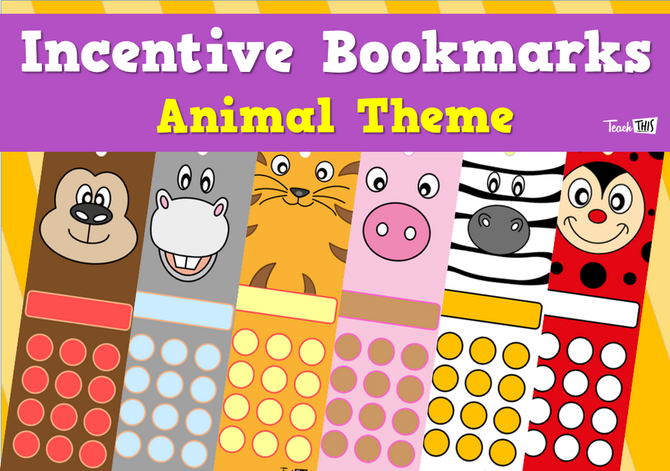 Incentive Bookmarks - Animal Theme :: Teacher Resources and Classroom ...