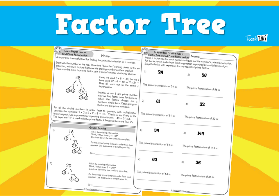 Factor Tree :: Teacher Resources and Classroom Games :: Teach This