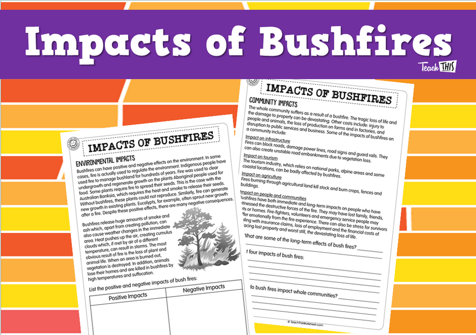 Impacts of Bushfires (2pg) :: Teacher Resources and Classroom Games ...