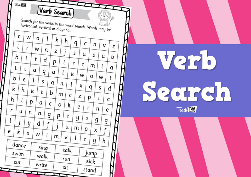 Verb Search :: Teacher Resources and Classroom Games :: Teach This