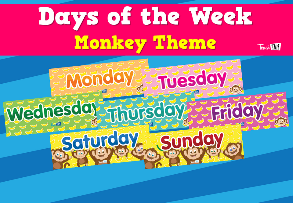 Days of the Week - Monkey Theme :: Teacher Resources and Classroom ...