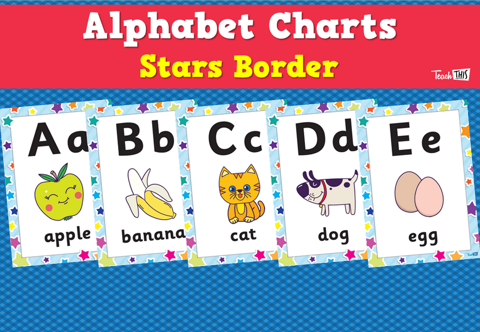 Alphabet Charts - Stars Border :: Teacher Resources and Classroom Games ...
