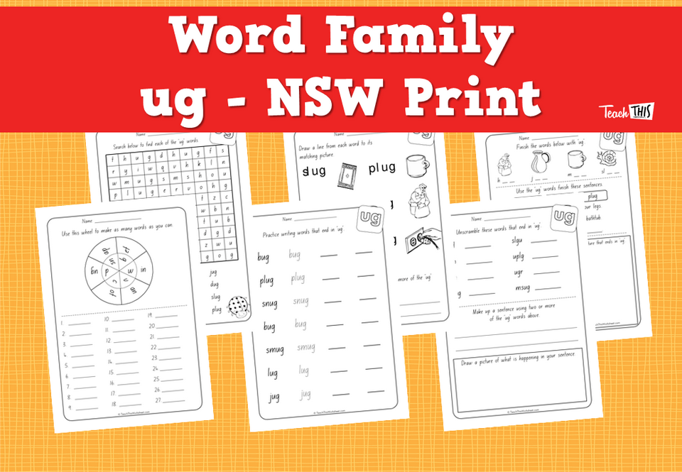 Word Family - ug - NSW Print :: Teacher Resources and Classroom Games ...