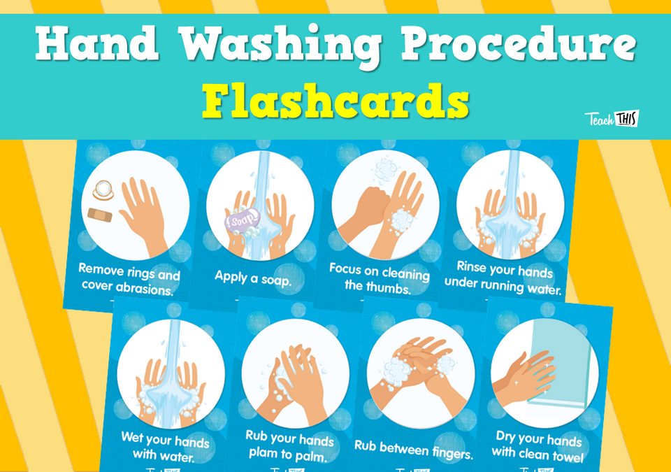 Hand Washing Procedure - Flashcards :: Teacher Resources and Classroom ...