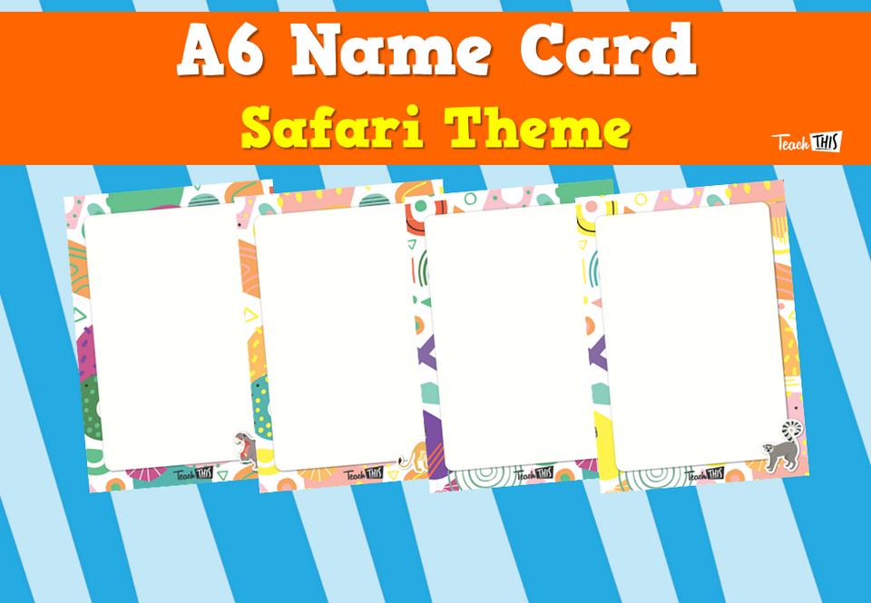 A6 Name Card - Safari Theme :: Teacher Resources and Classroom Games ...
