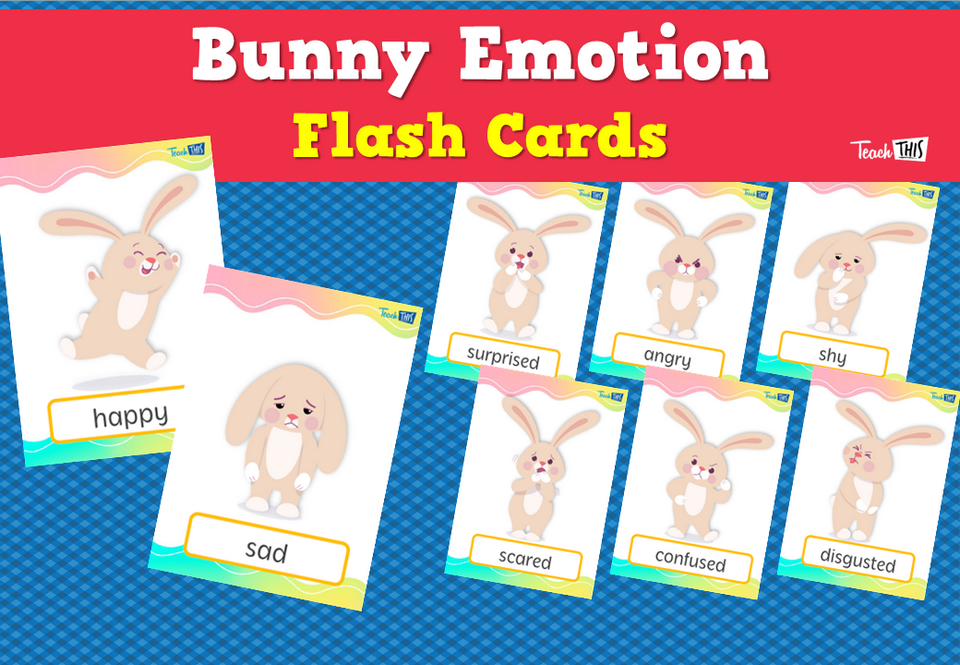 Bunny Emotion Flash Cards :: Teacher Resources and Classroom Games ...