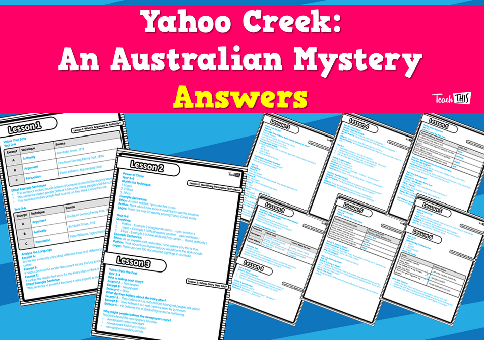 Yahoo Creek: An Australian Mystery Answers :: Teacher Resources and ...