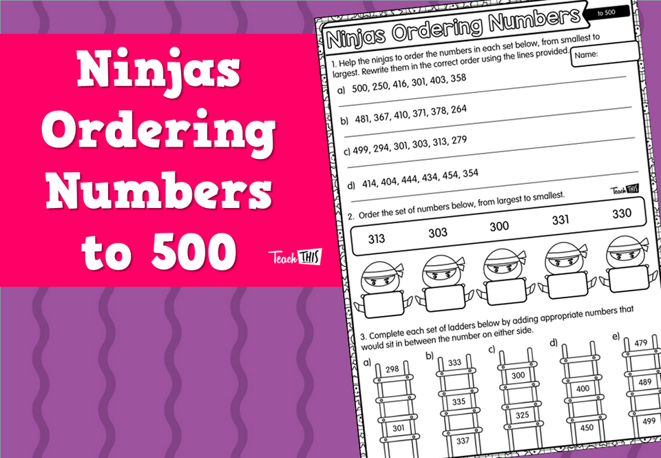 Ninjas Ordering Numbers to 500 :: Teacher Resources and Classroom Games ...