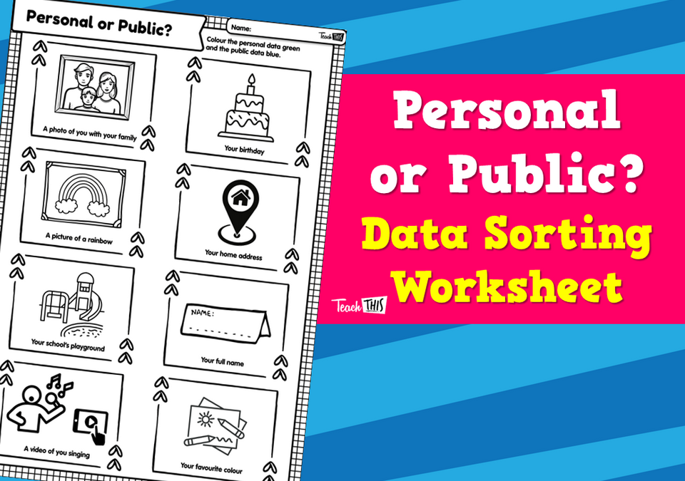 Personal or Public? - Data Sorting Worksheet :: Teacher Resources and ...