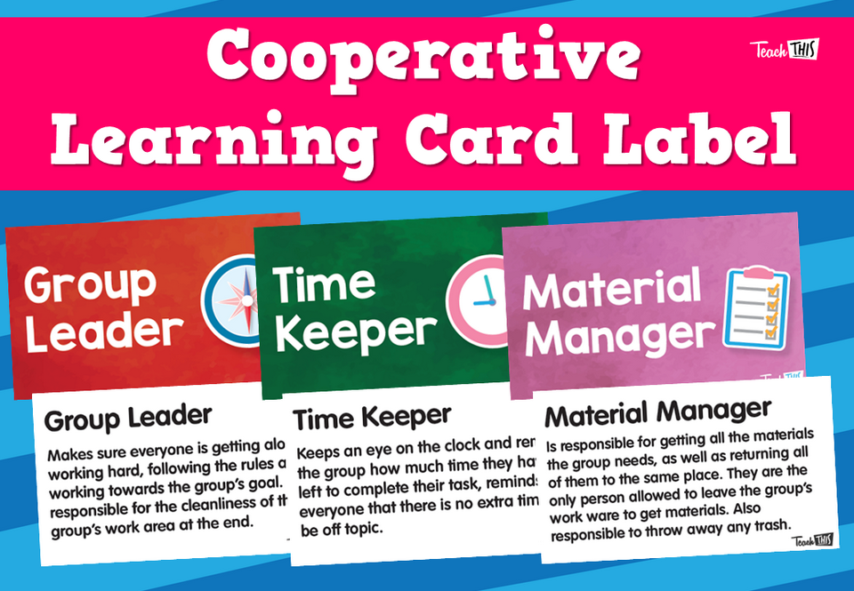 Cooperative Learning Card Label :: Teacher Resources and Classroom ...