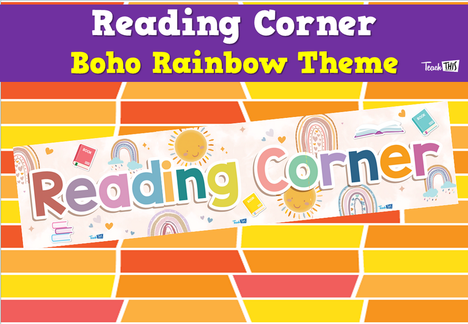 Reading Corner - Boho Rainbow Theme :: Teacher Resources and Classroom ...