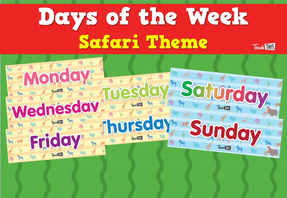 Days of the Week - Safari Theme :: Teacher Resources and Classroom ...