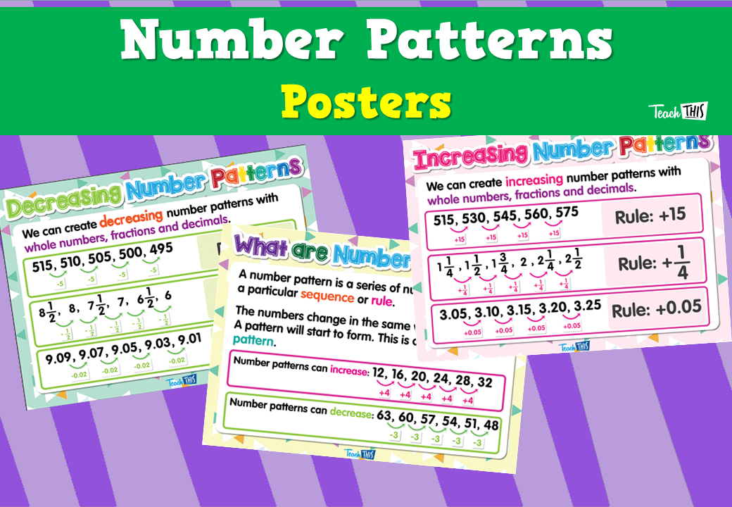 Number Patterns Posters Teacher Resources And Classroom Games