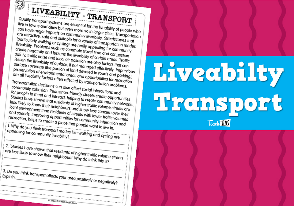 Liveability - Transport :: Teacher Resources and Classroom Games ...