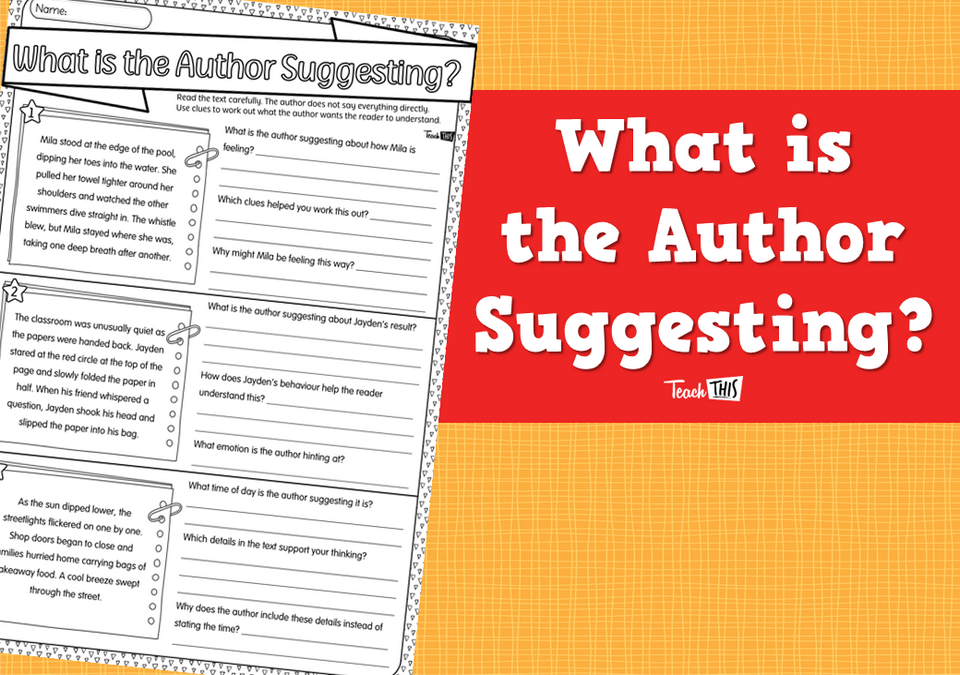 What is the Author Suggesting? :: Teacher Resources and Classroom Games ...