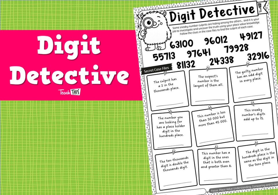 Digit Detectives :: Teacher Resources and Classroom Games :: Teach This