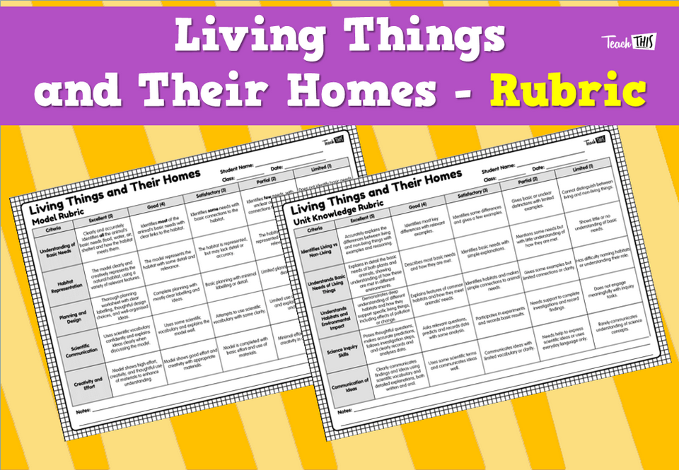 Living Things and Their Homes - Rubric :: Teacher Resources and ...