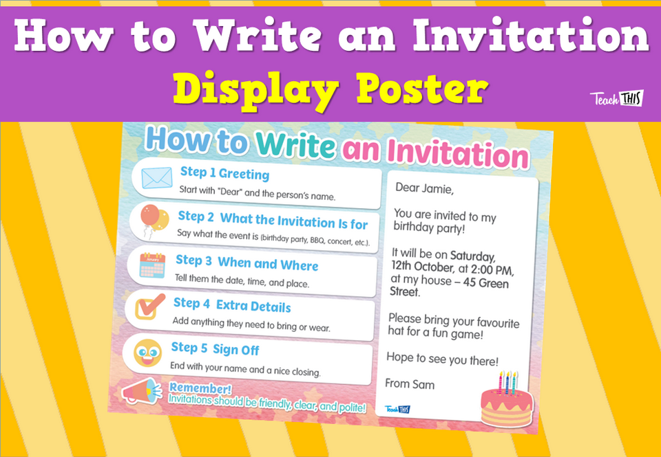 How to Write an Invitation - Display Poster :: Teacher Resources and ...