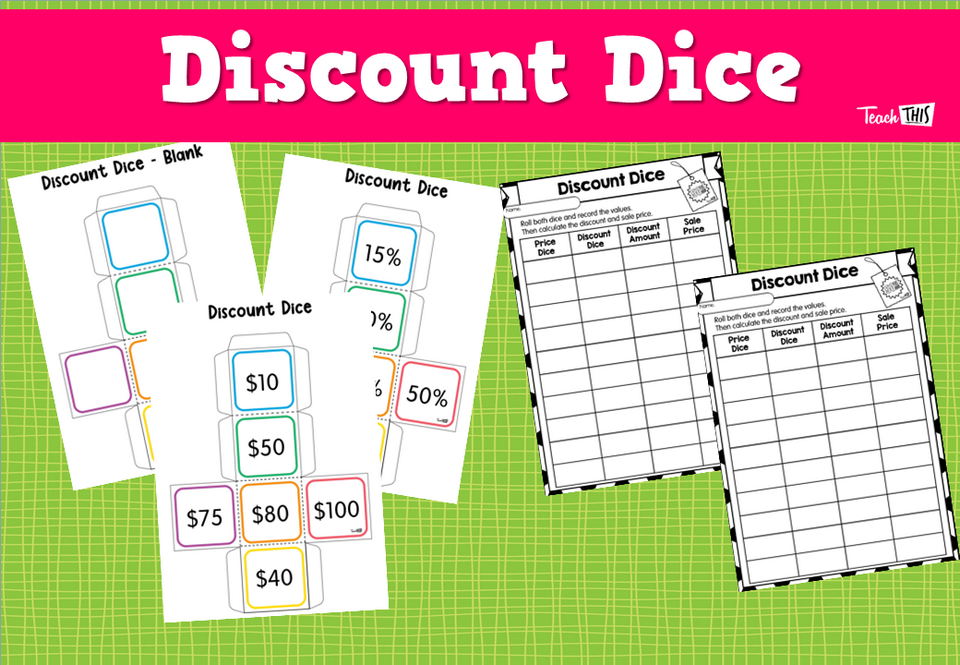 Discount Dice :: Teacher Resources and Classroom Games :: Teach This