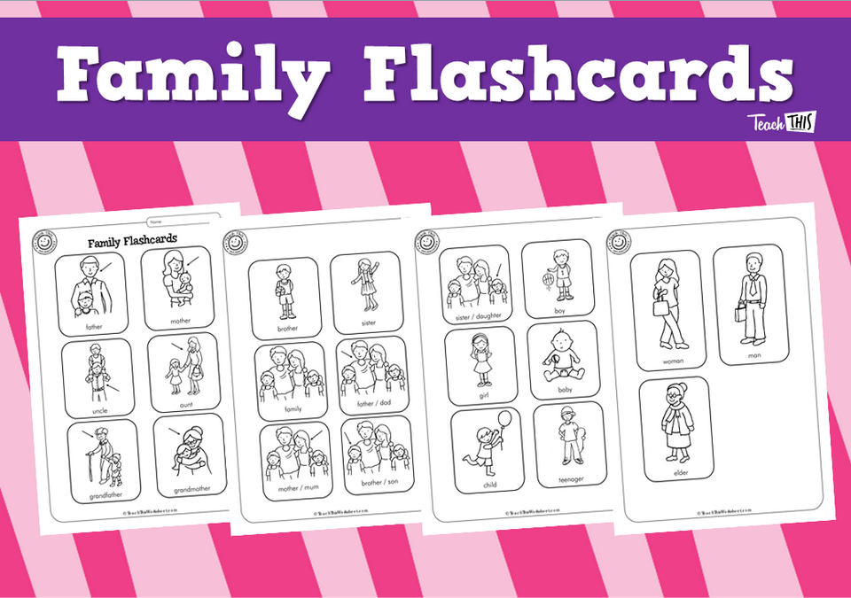 Family Flashcards (4pg) :: Teacher Resources and Classroom Games ...