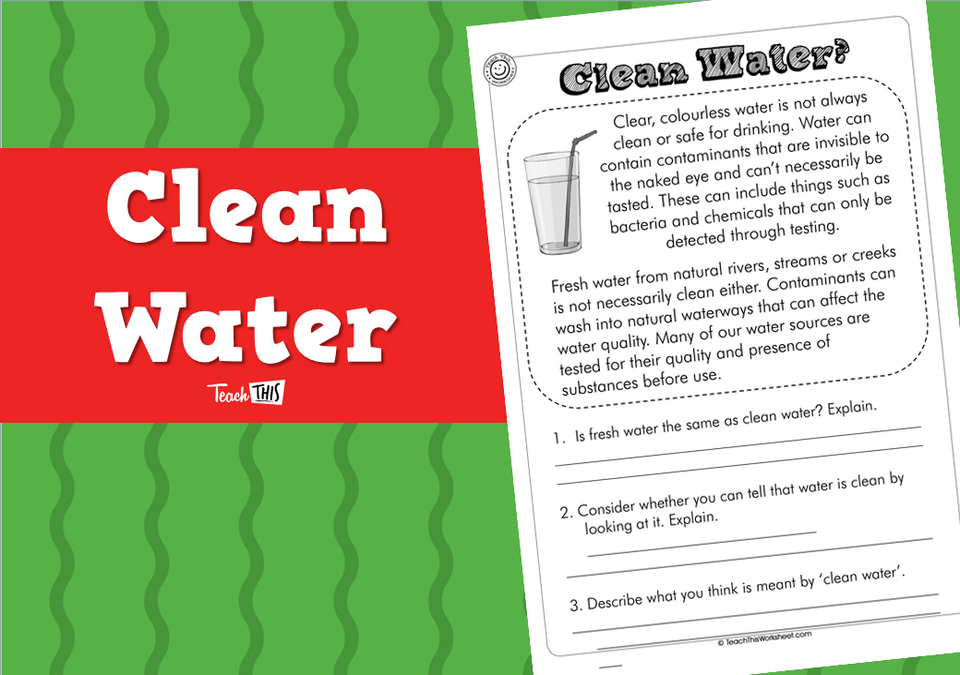 Clean Water (1pg) :: Teacher Resources and Classroom Games :: Teach This