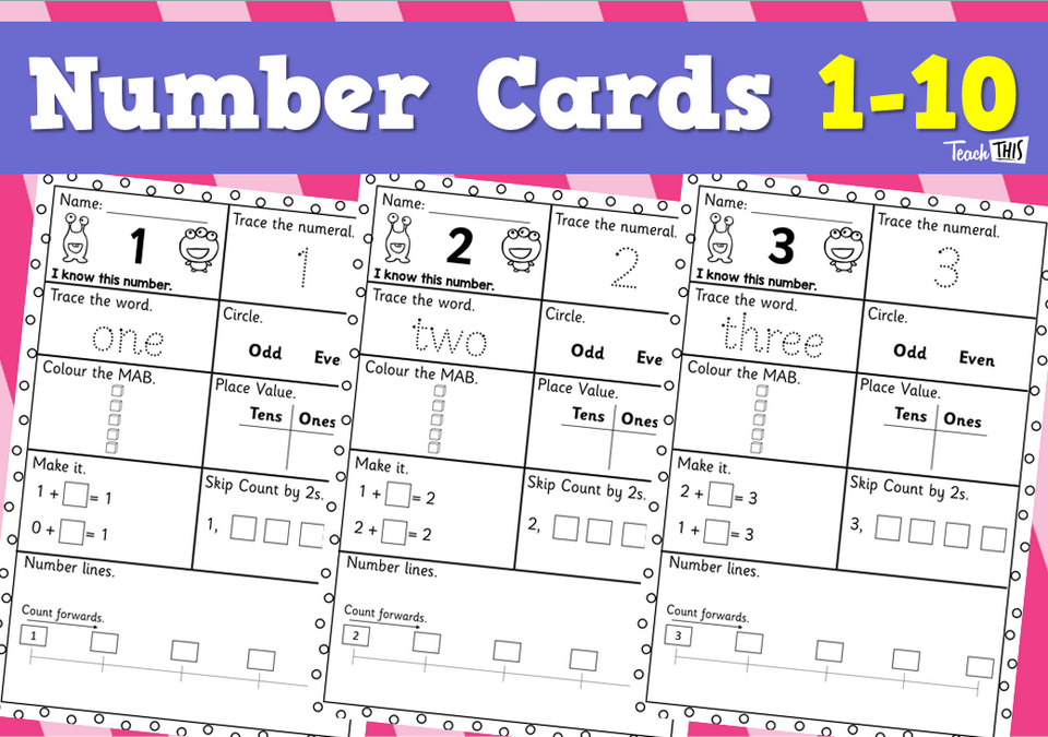 Number Cards 1-10 :: Teacher Resources and Classroom Games :: Teach This