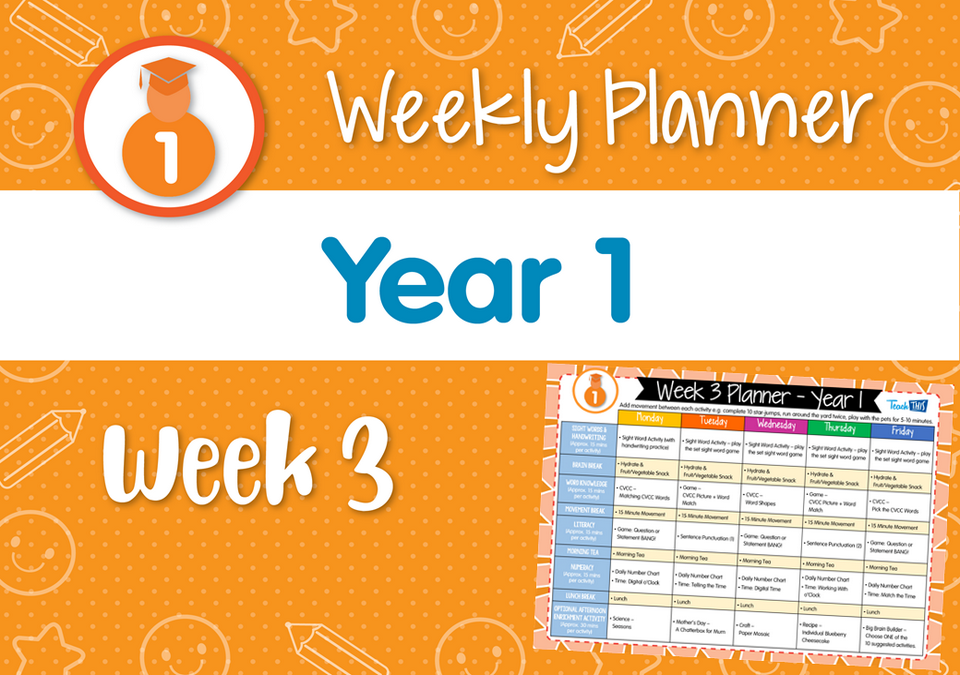 Weekly Planner - Year 1 Week 3 :: Teacher Resources and Classroom Games ...