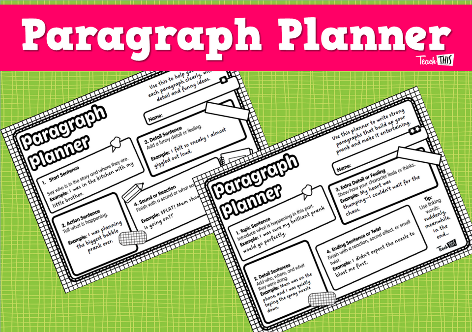 Paragraph Planner :: Teacher Resources and Classroom Games :: Teach This