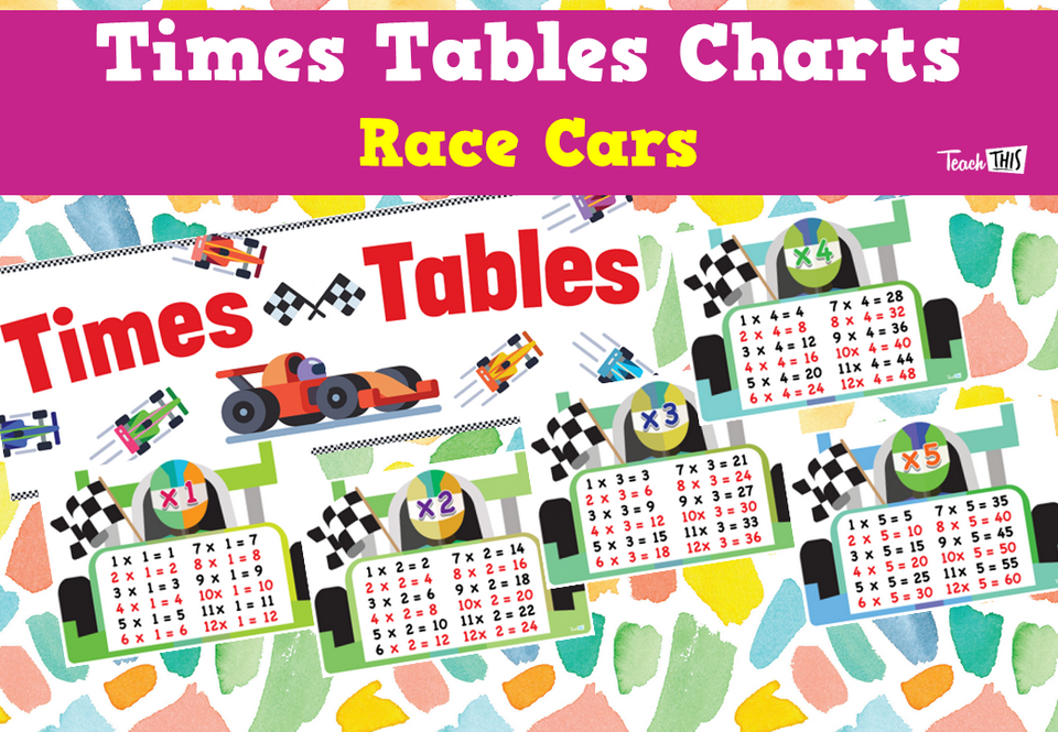 Times Tables Charts - Race Cars :: Teacher Resources and Classroom ...