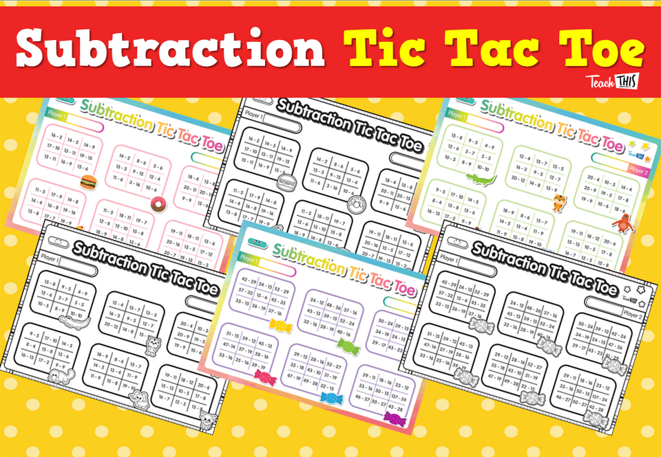 Subtraction Tic Tac Toe :: Teacher Resources and Classroom Games ...