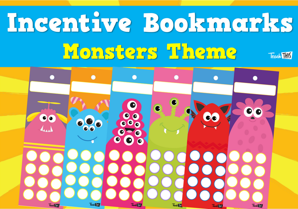 Incentive Bookmarks - Monsters Theme :: Teacher Resources and Classroom ...